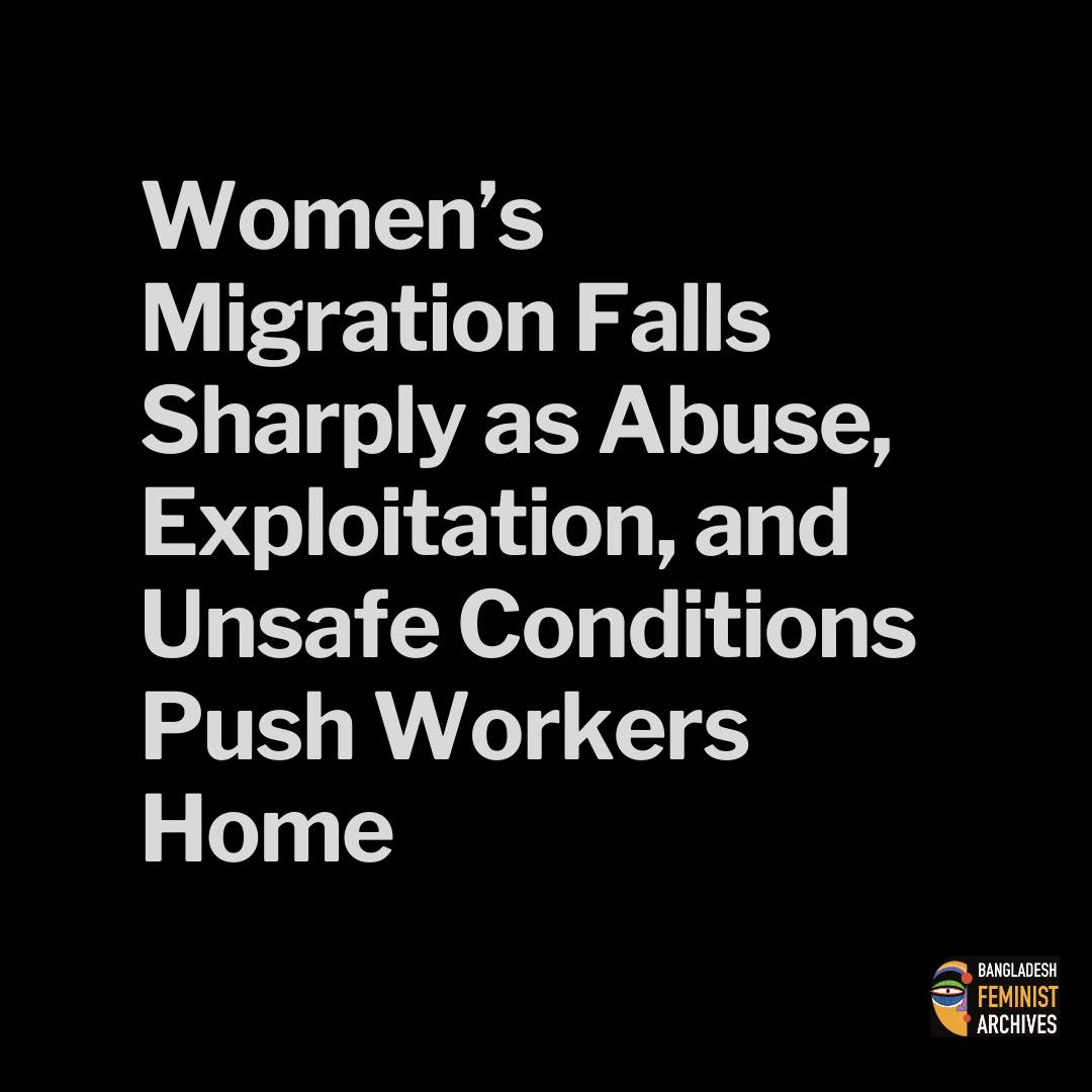 Women’s Migration Falls Sharply as Abuse, Exploitation, and Unsafe ...